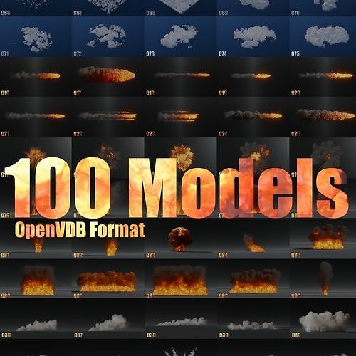 100 Model 3D Fire Smoke Explosions Clouds Collection 3D model | CGTrader