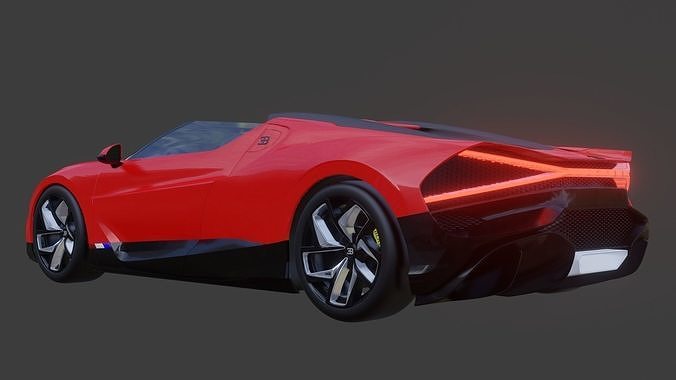 bugatti mistral light red 3D model | CGTrader