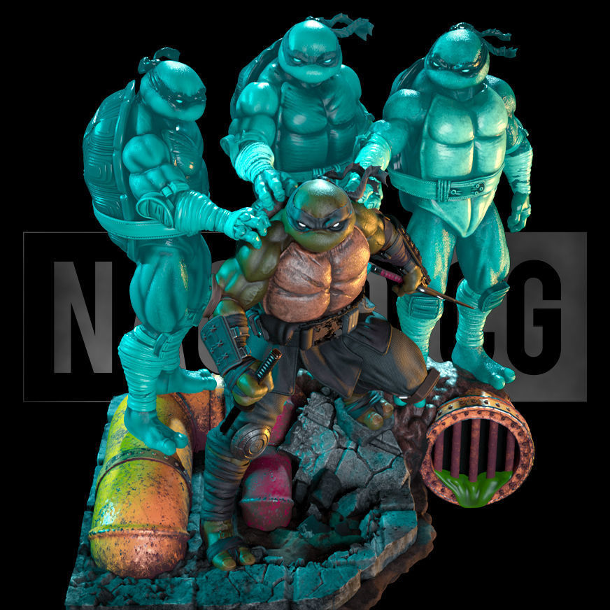 Fan art of TMNT Last Ronin - Diorama 3D model 3D printable | CGTrader