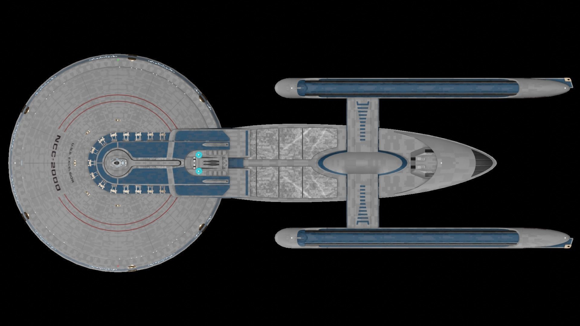 3D model Star Trek Excelsior-Class Starship VR / AR / low-poly | CGTrader