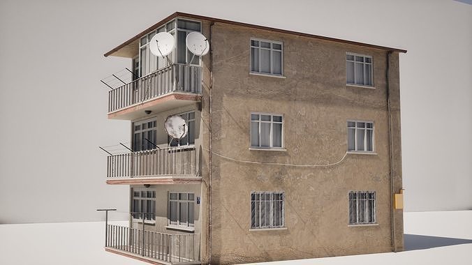 3D model Turkish Building Apartment Blocks VR / AR / low-poly | CGTrader
