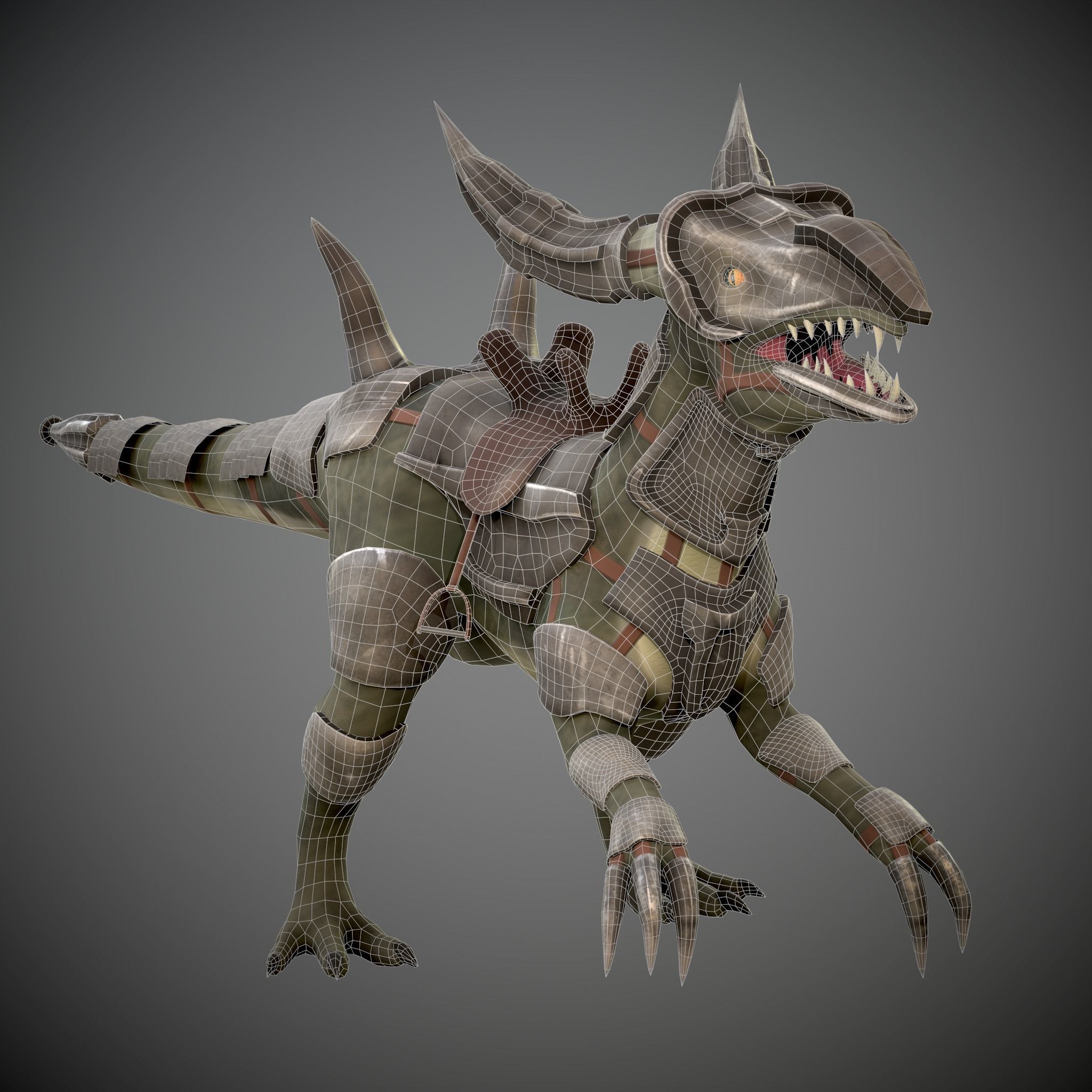 3D model Animated dinosaur in armor VR / AR / low-poly | CGTrader