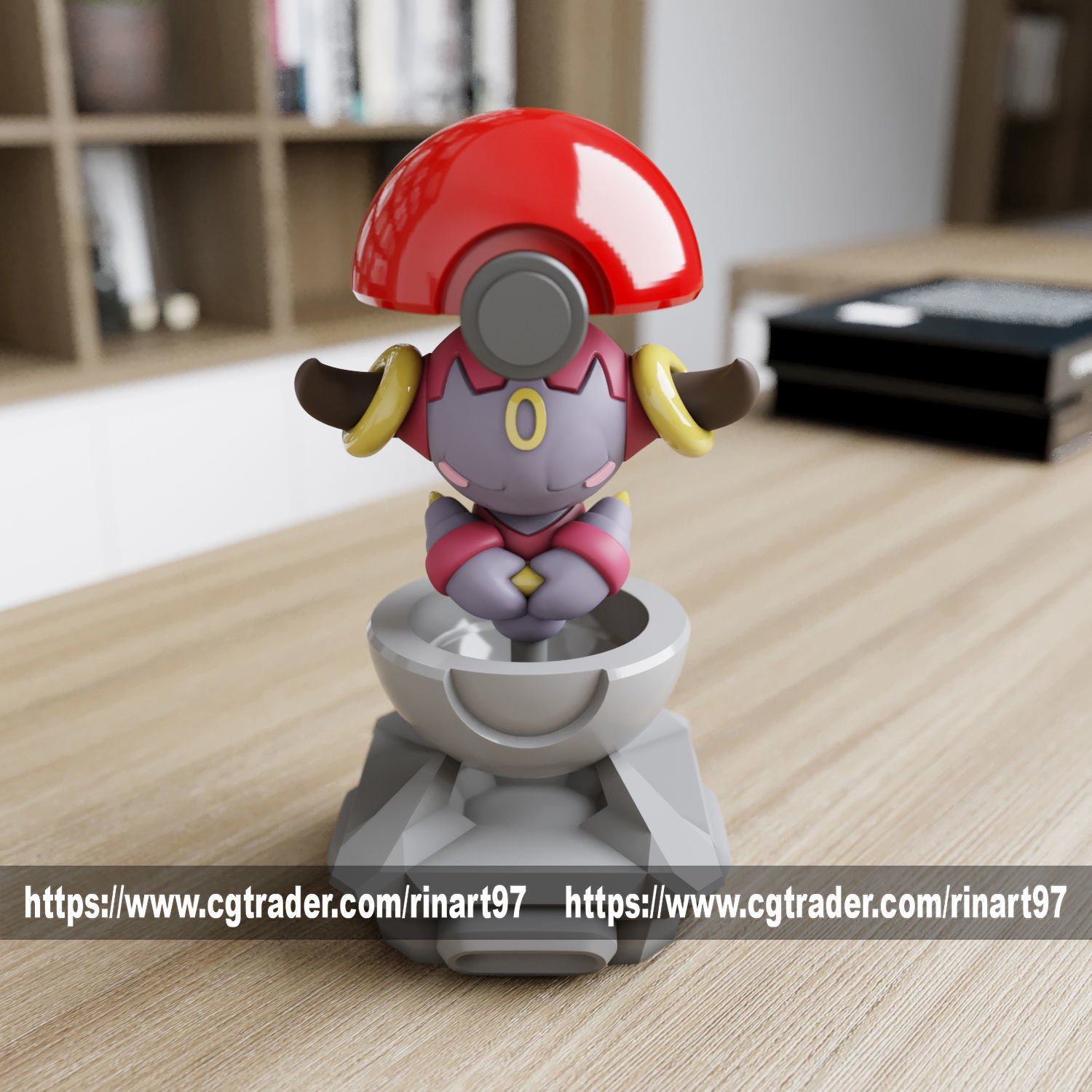 Hoopa confined in the pokeball from Pokemon 3D model 3D printable ...