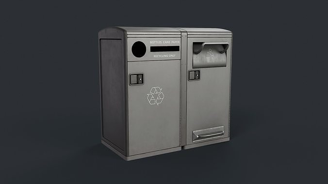 3D model Street Trash Can 34 PBR Game Ready VR / AR / low-poly | CGTrader