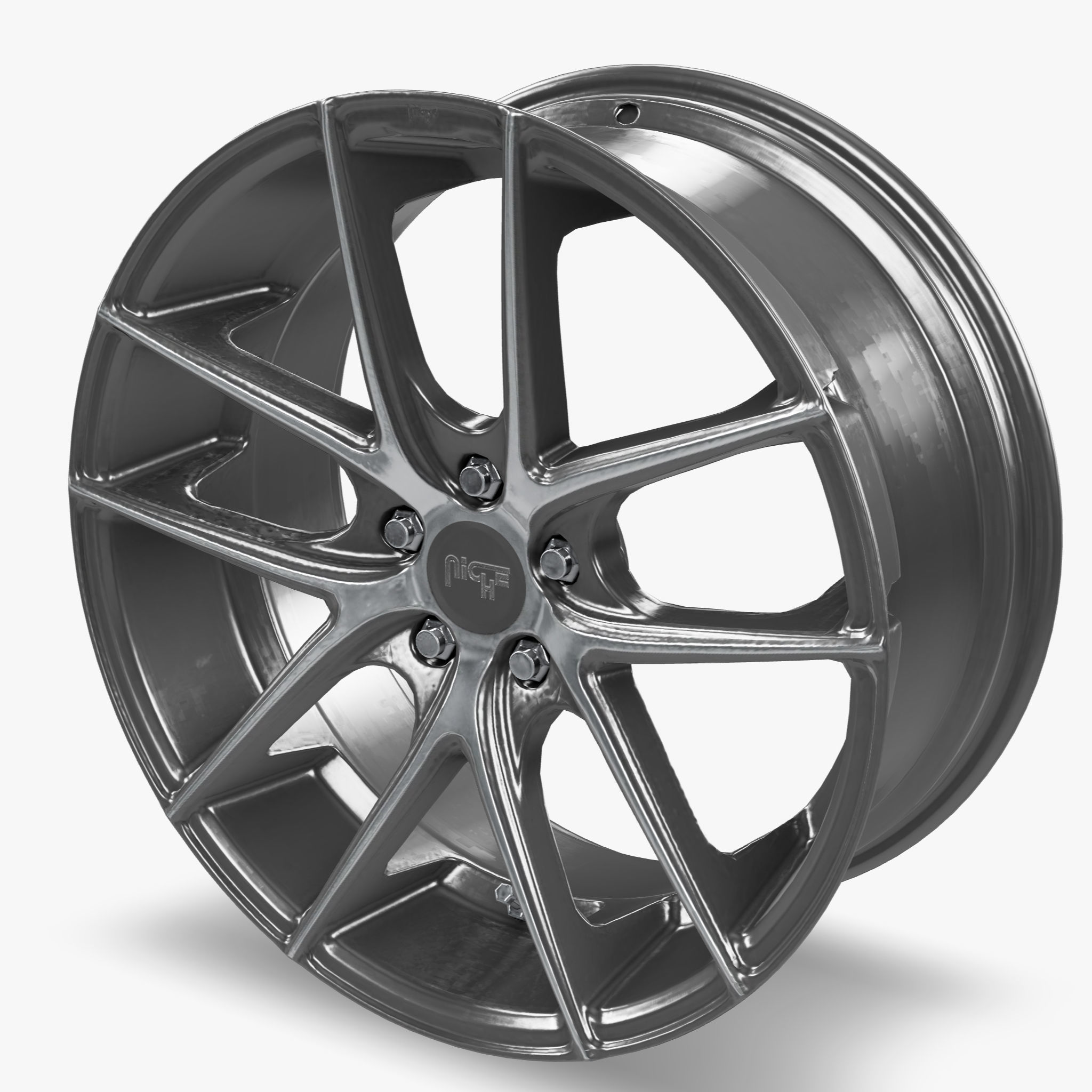 Niche Targa Wheel Offset Silver With Machined Face 3D model | CGTrader
