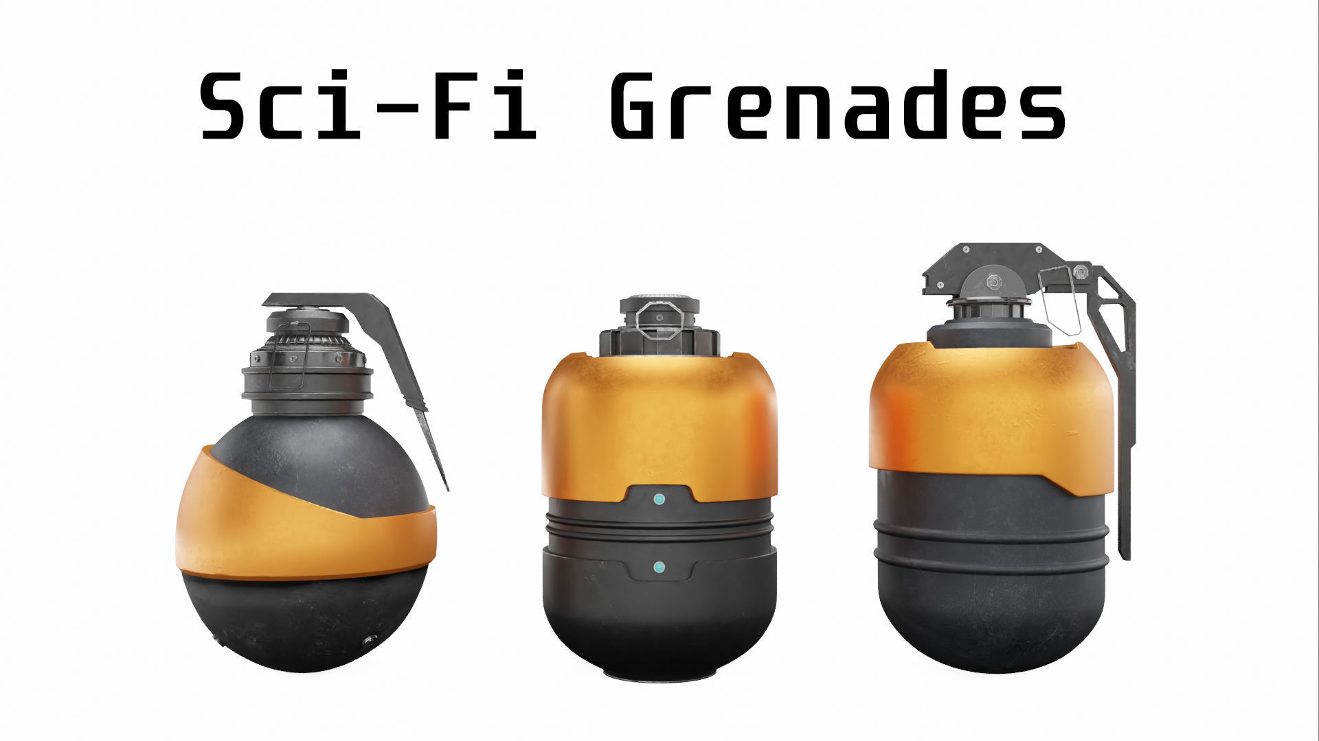3D model Sci-fi-Grenades VR / AR / low-poly | CGTrader