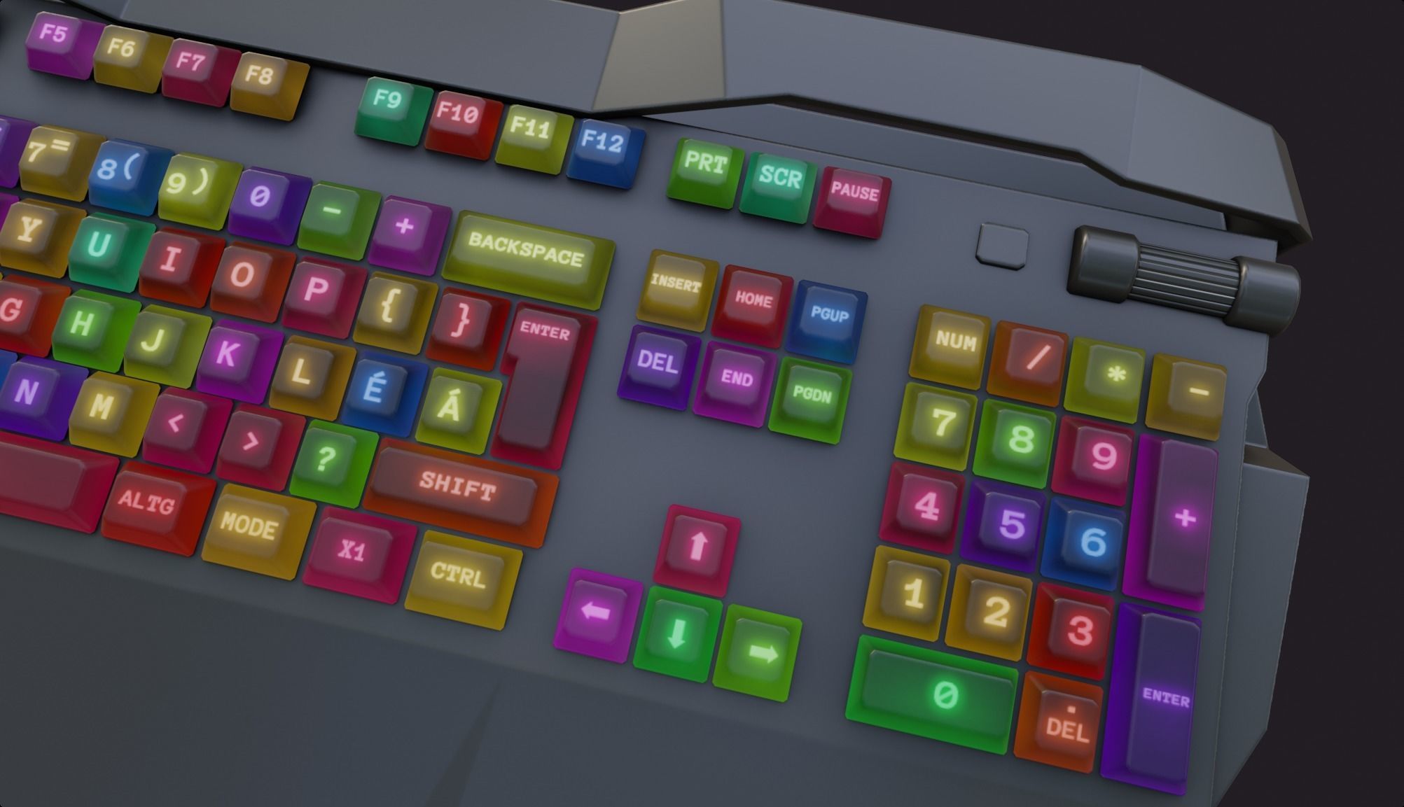 3D model Modern colorful keyboard rgb style VR / AR / low-poly | CGTrader