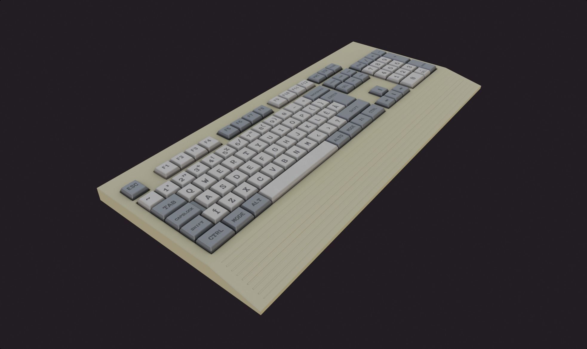 3D model Old retro keyboard game ready lowpoly clear new pbr texture VR ...