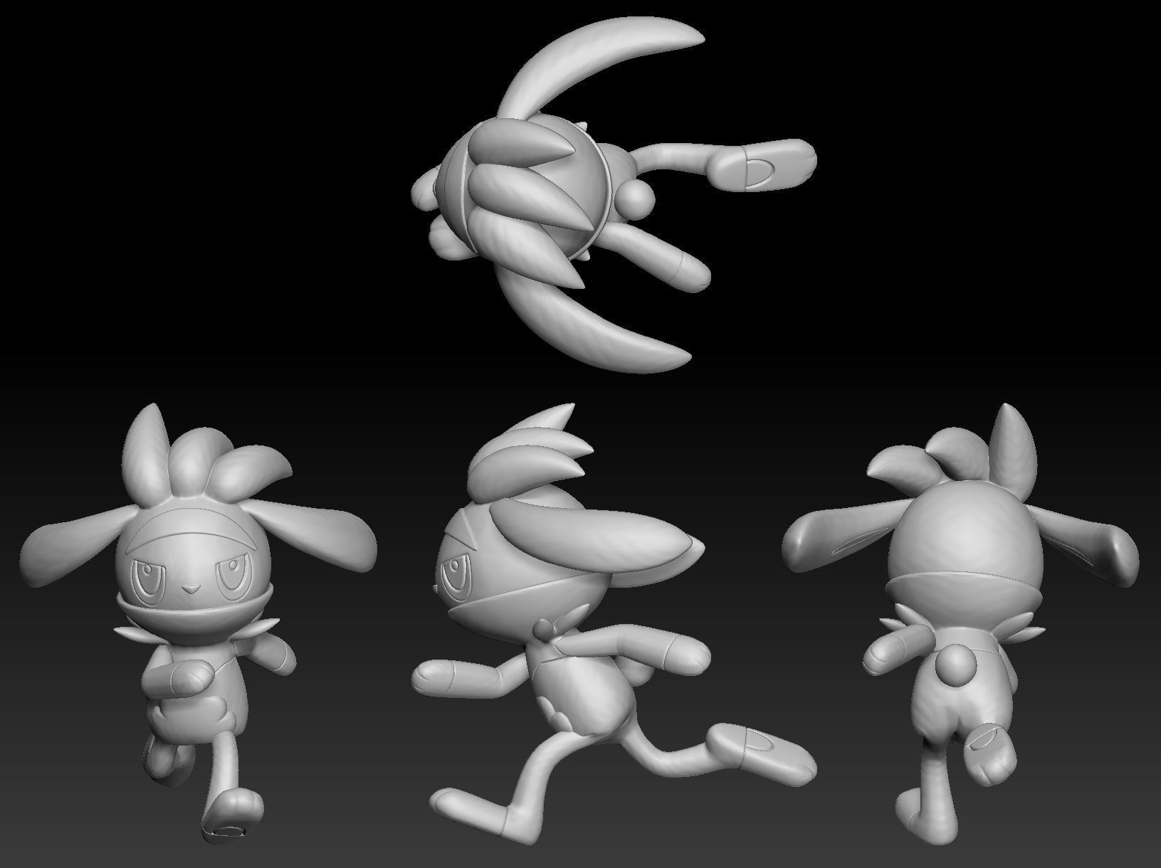 Pokemon Scorbunny Raboot Cinderace 3D model 3D printable | CGTrader