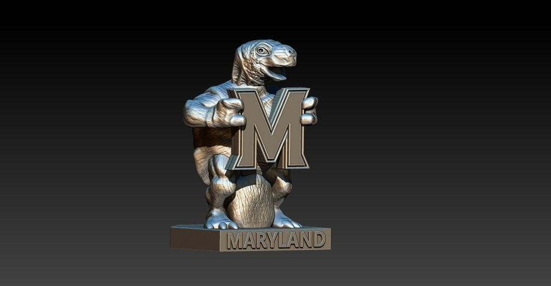 UNIVERSITY OF MARYLAND MASCOT - TURTLE and M LOGO 3D model 3D printable ...