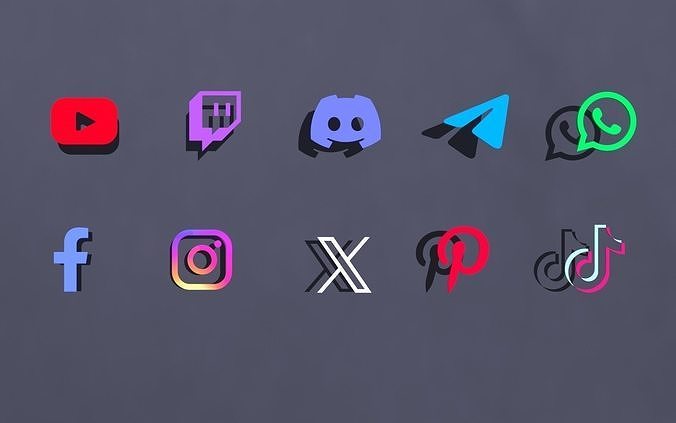 Social Media Icons 3D model | CGTrader