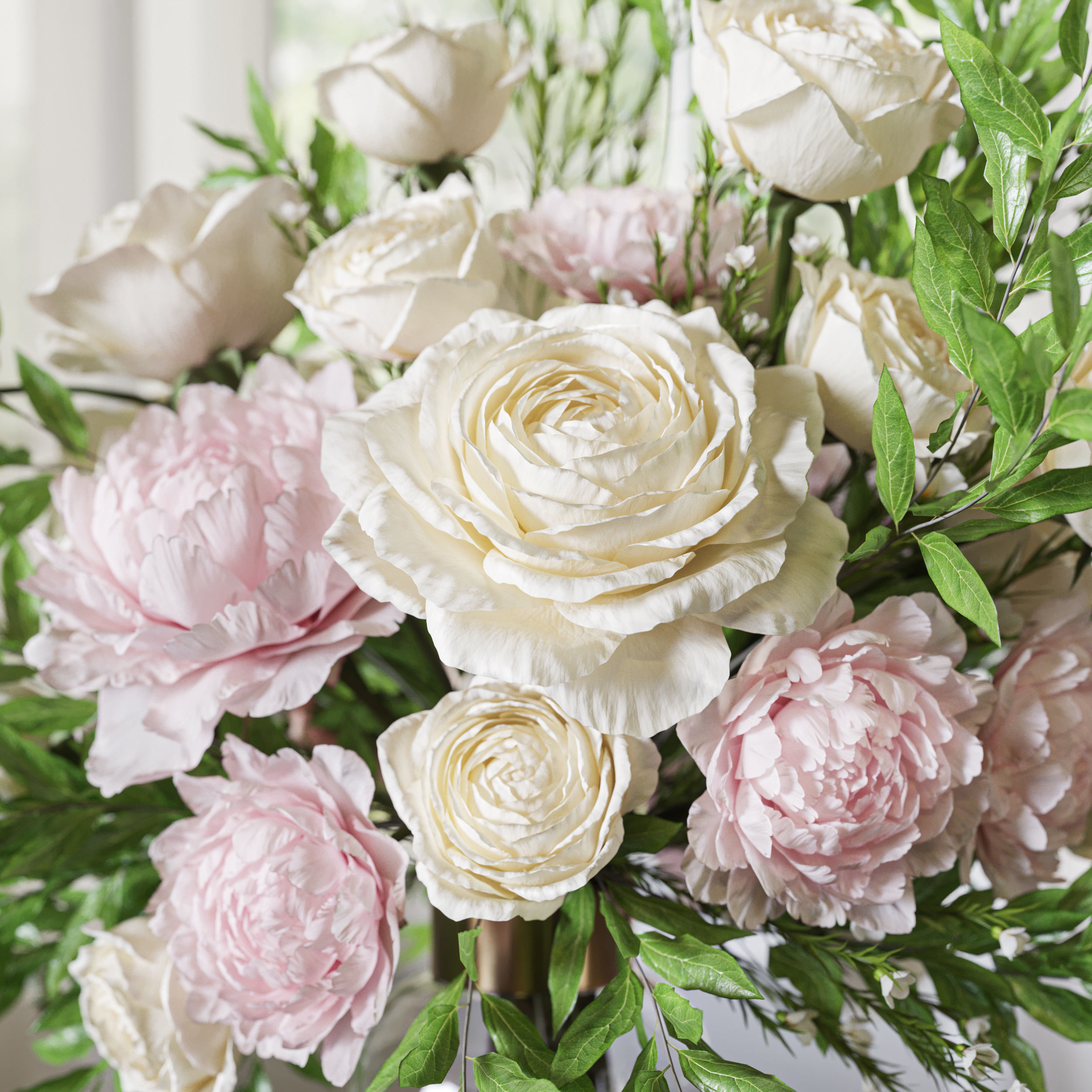 Flower Set 066 Rose Peonies 3D model | CGTrader