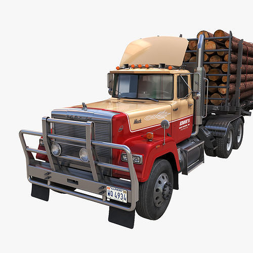 3D model SuperLiner logger truck VR / AR / low-poly | CGTrader