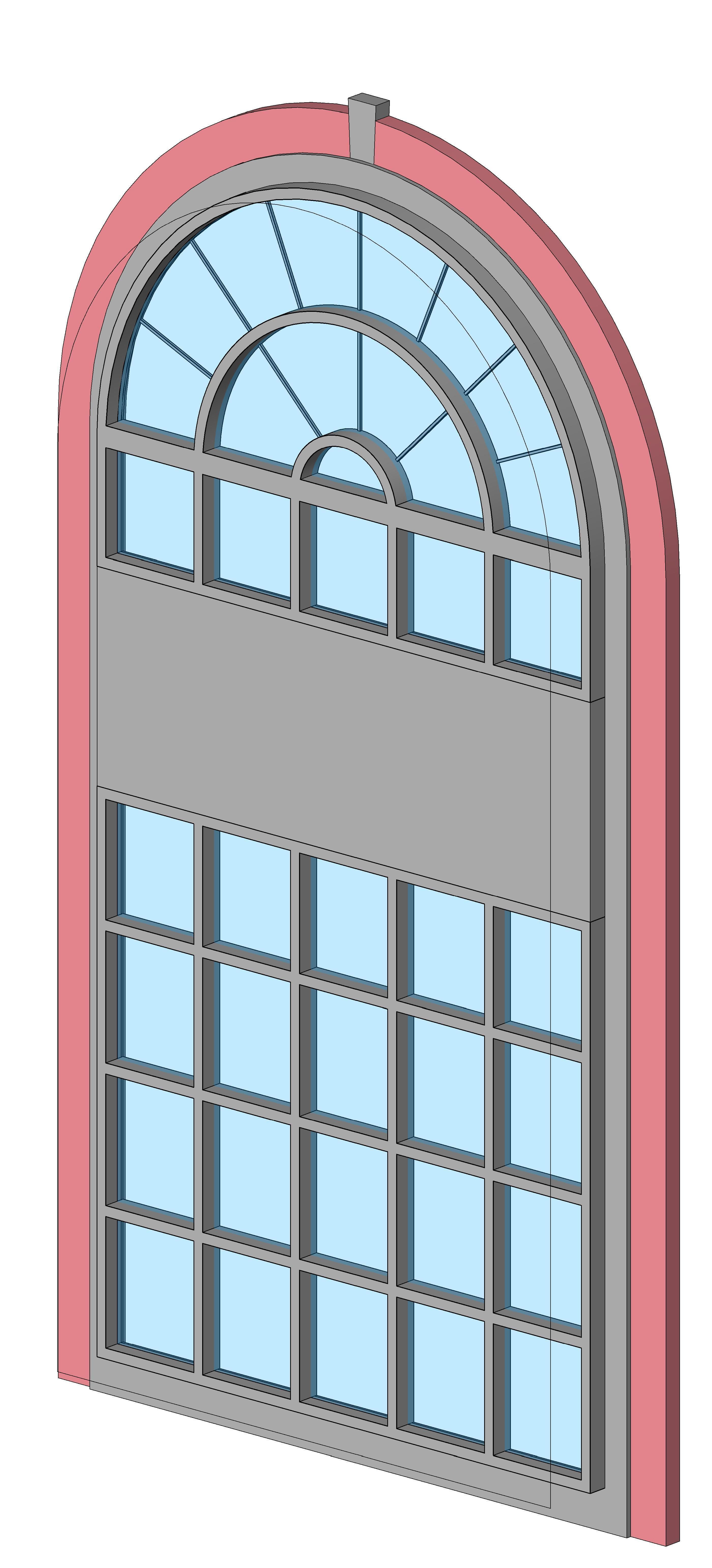 Aluminum Arched Window 3D model | CGTrader