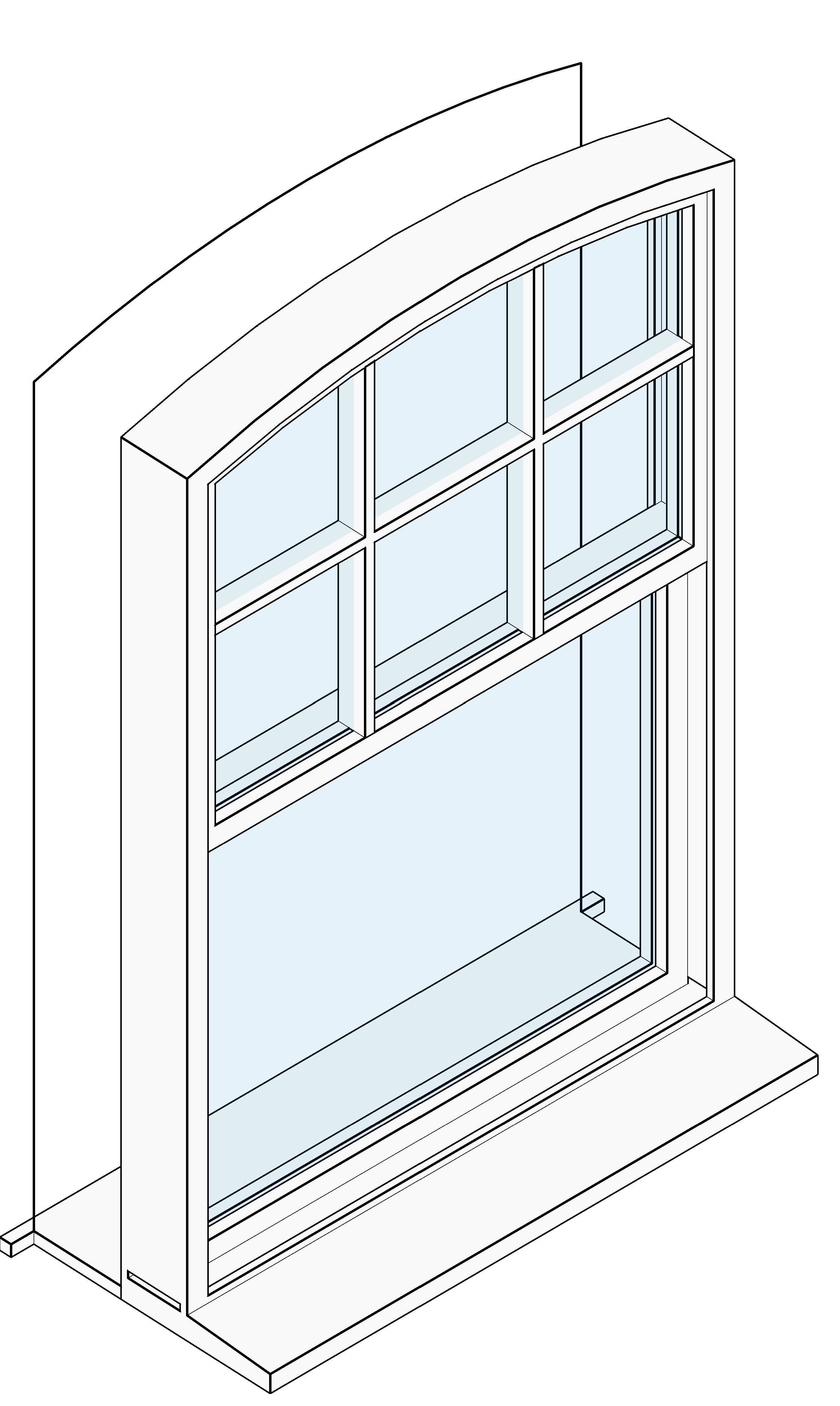 Sash window with curved head 3D model | CGTrader