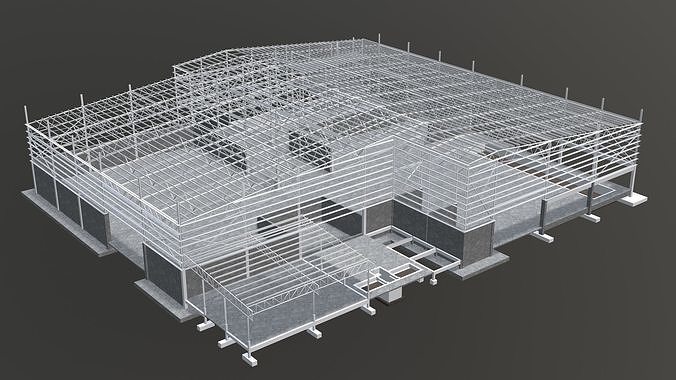 Warehouse structure 2318 3D model | CGTrader