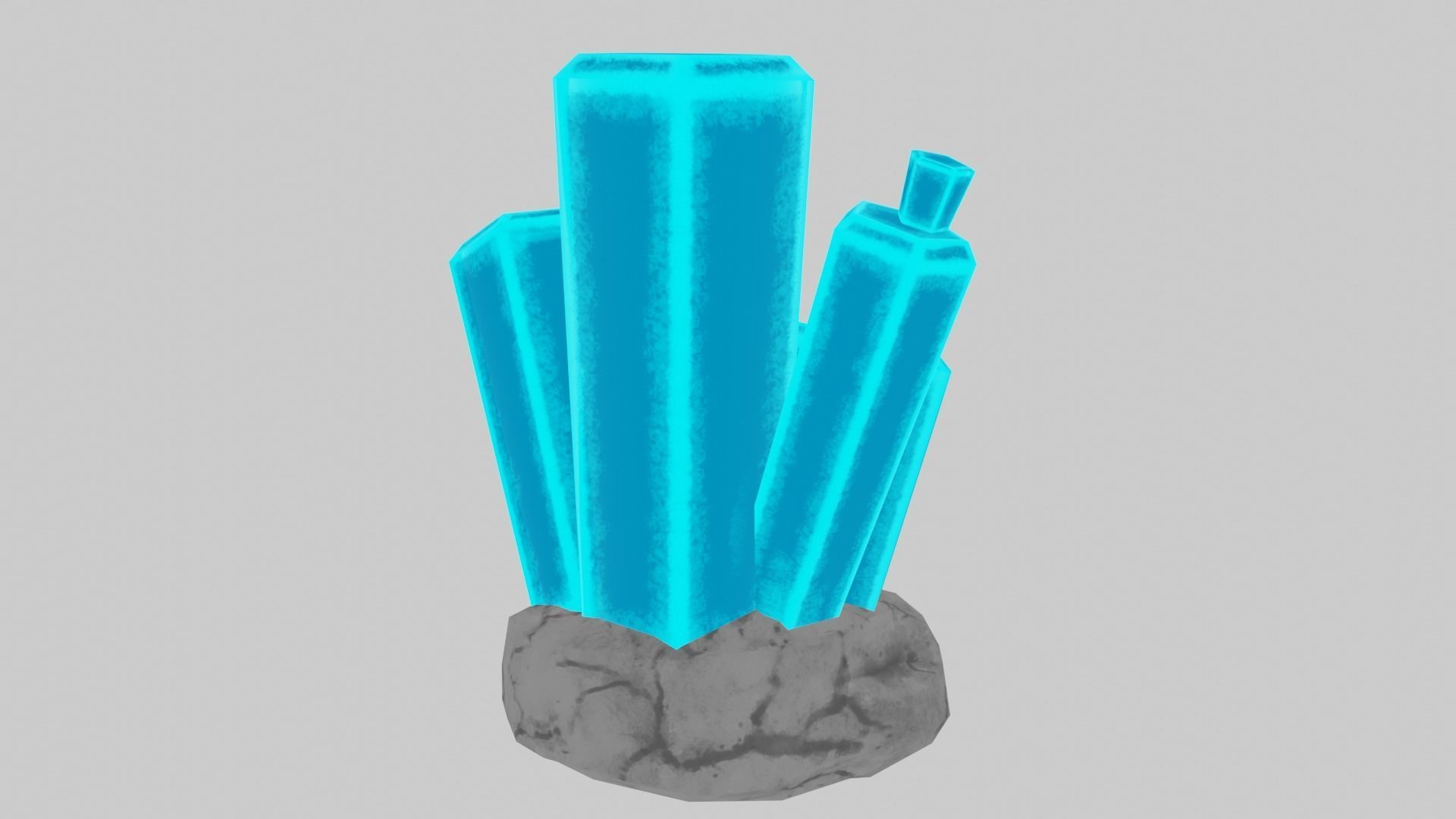 3D model Blue Stylized Rock Crystal Cluster Version 2 VR / AR / low ...