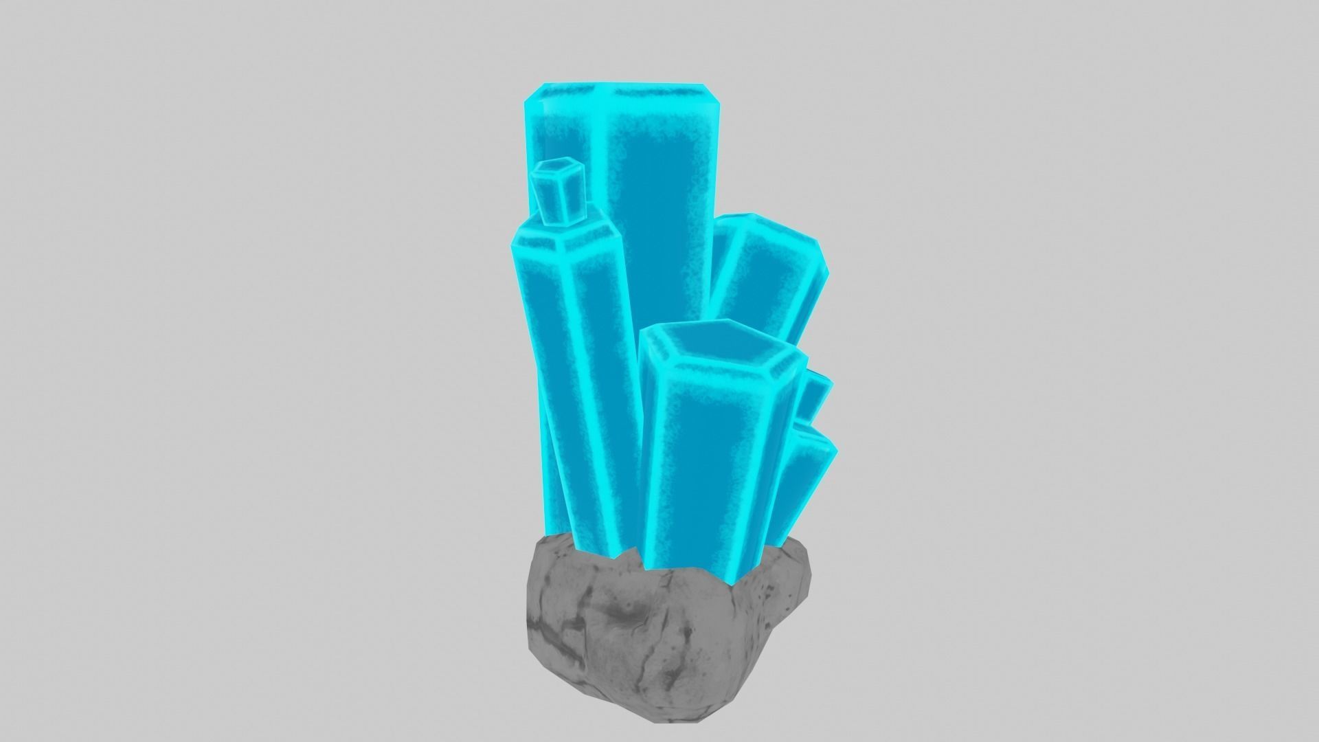3D model Blue Stylized Rock Crystal Cluster Version 2 VR / AR / low ...