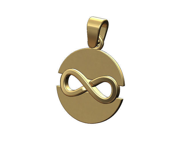 Infinity split round pendant with bail 3D model 3D printable | CGTrader