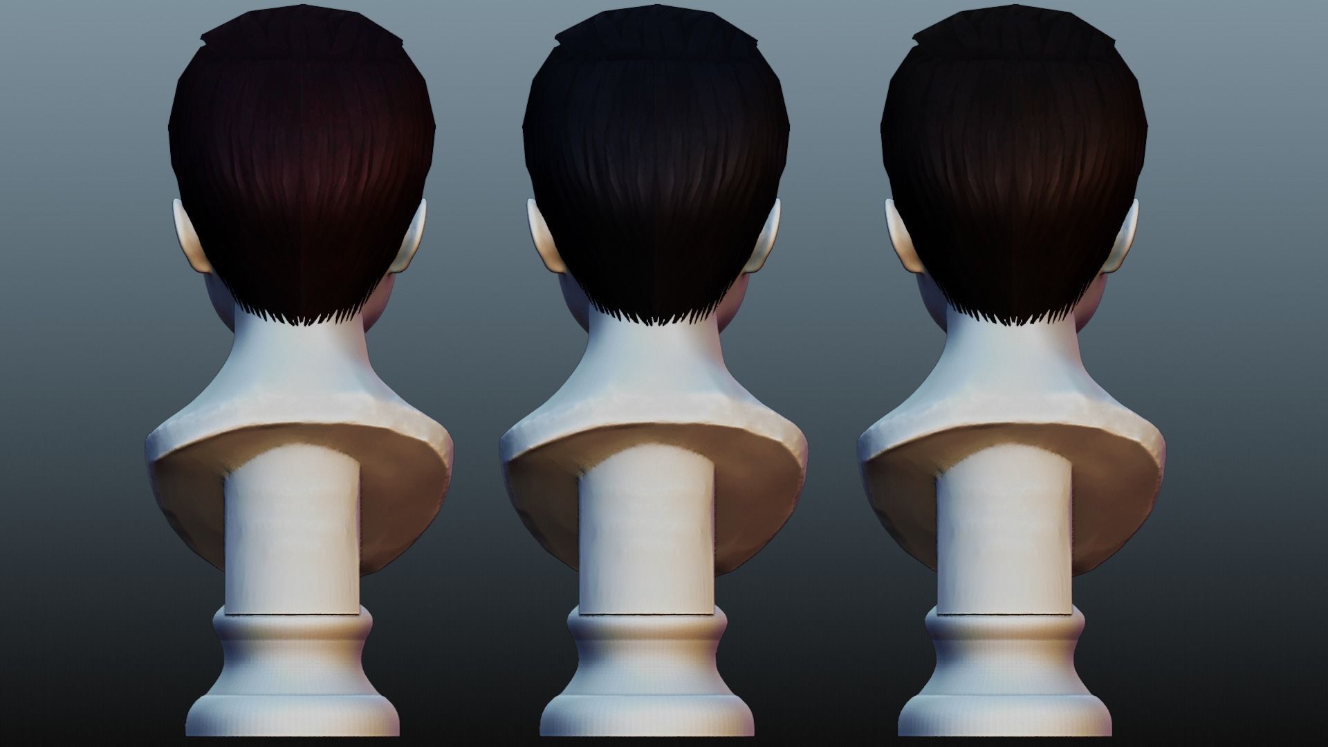 3D model Male hair 3 color VR / AR / low-poly | CGTrader