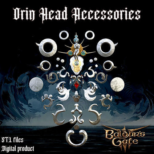Orin Headwear Accessories Cosplay set Baldurs Gate 3 3D model 3D ...