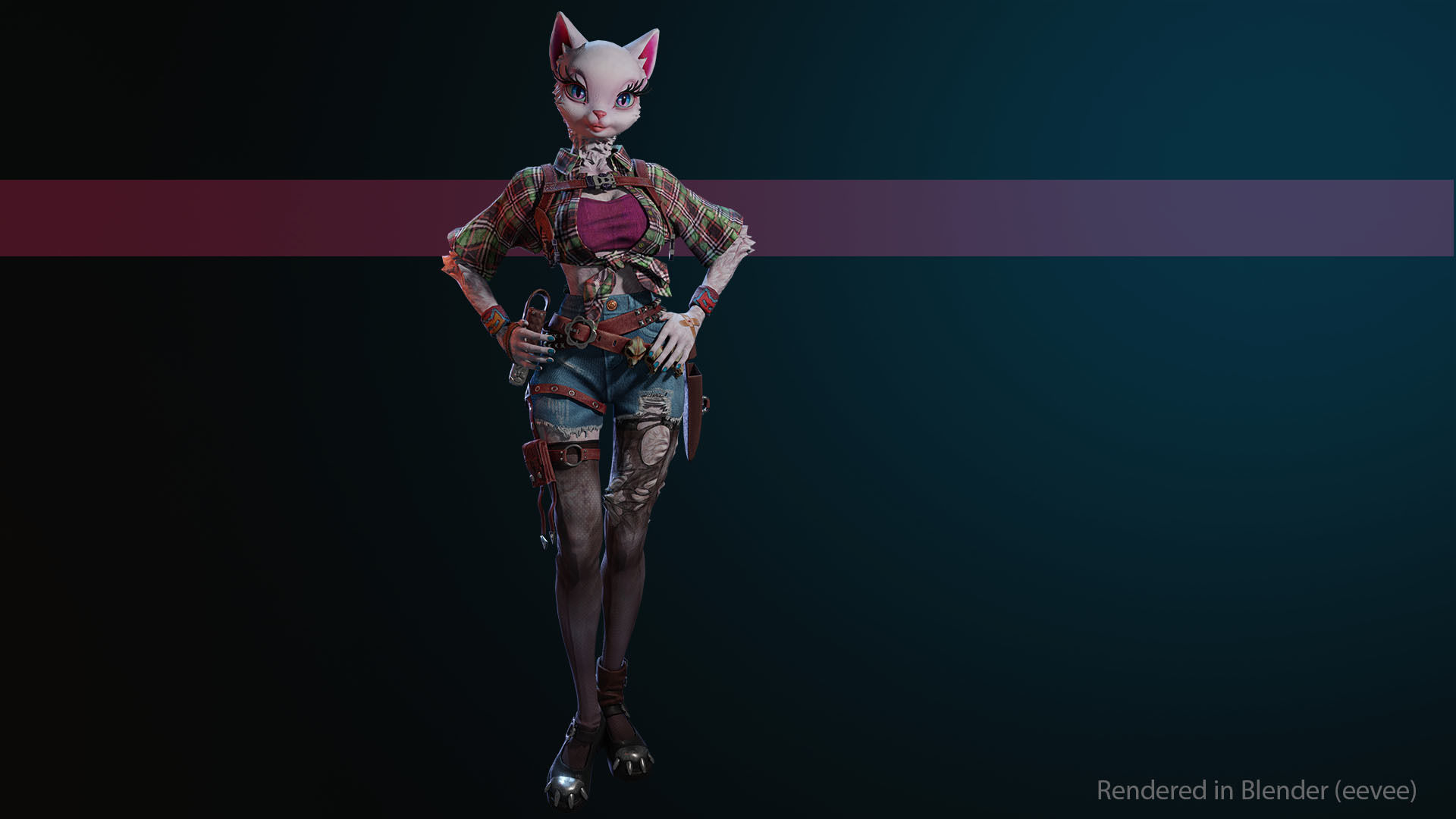 3D model Cat girl VR / AR / low-poly | CGTrader