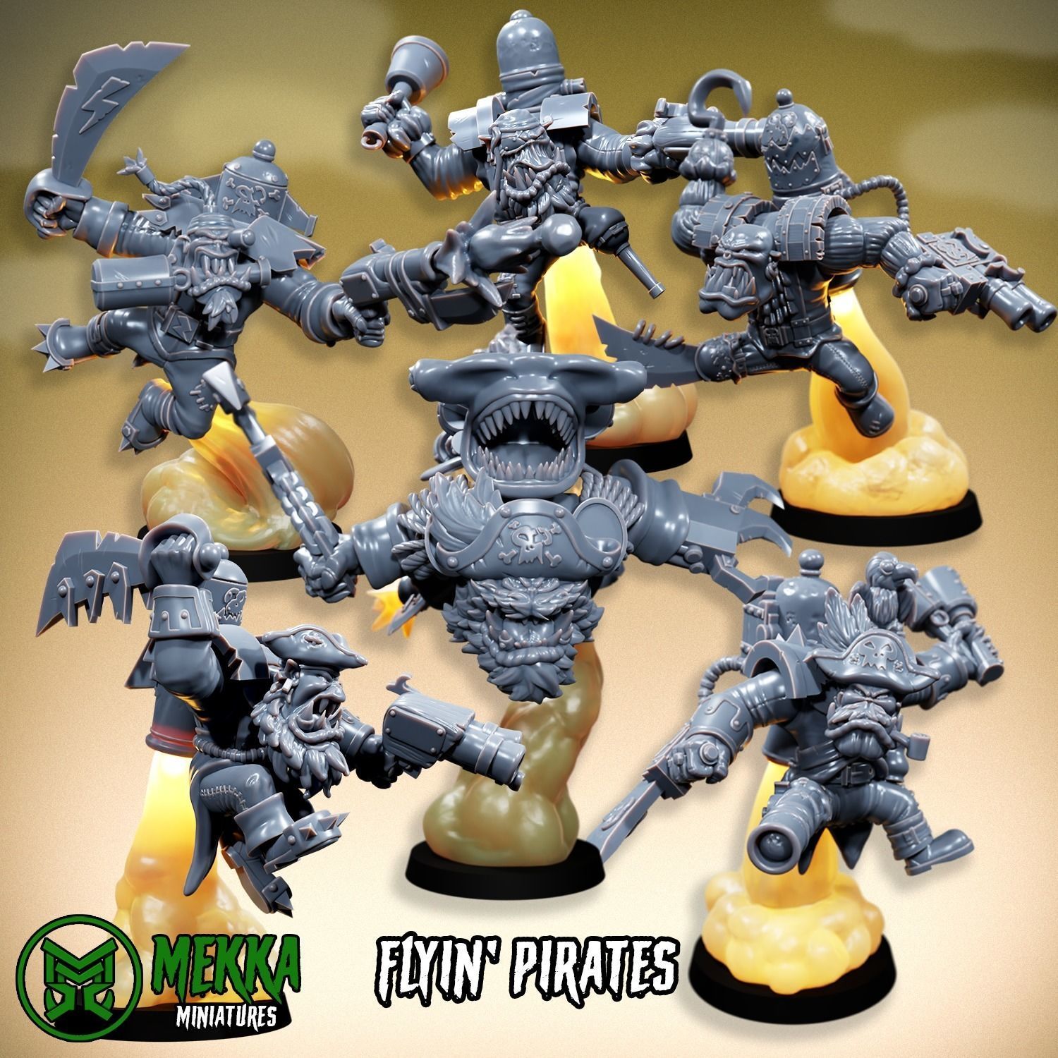 Flying Orc Pirates Set 3D model 3D printable | CGTrader