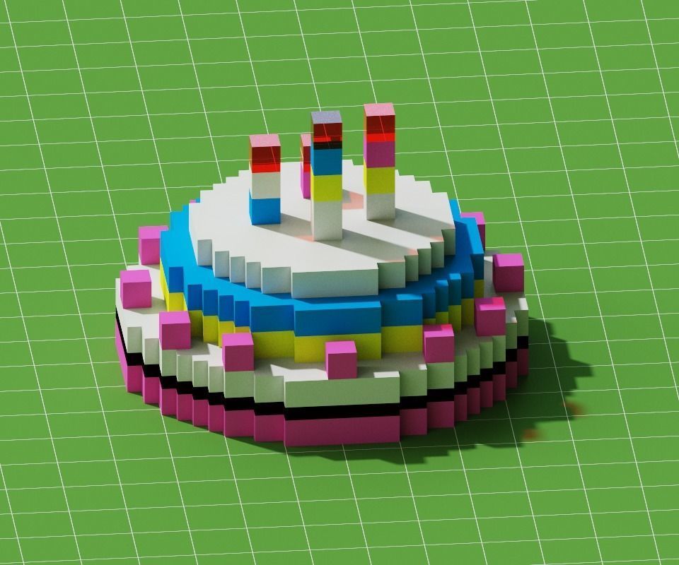 3D model Voxel Cake VR / AR / low-poly | CGTrader