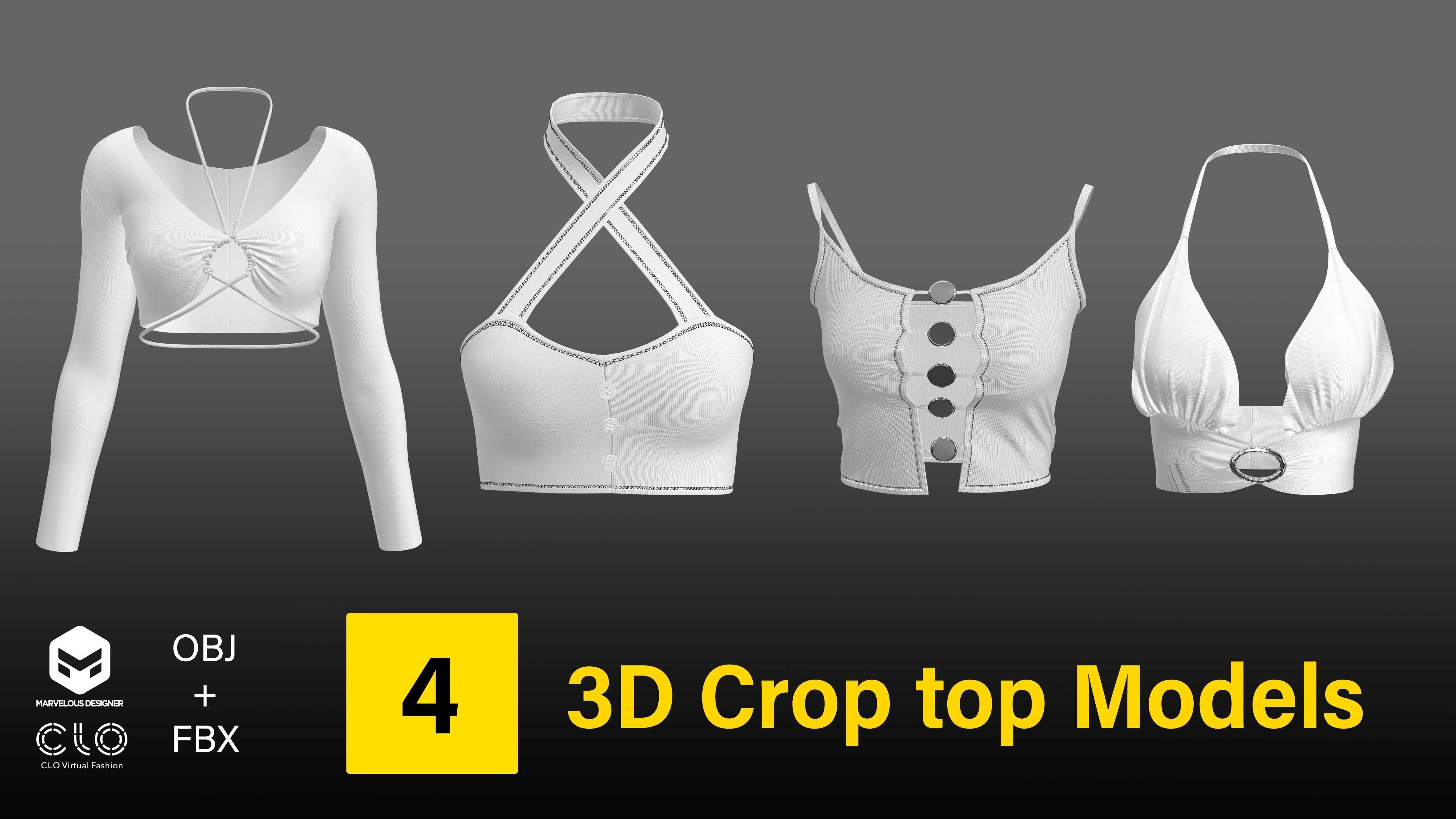 3D model 4 3d crop top models VR / AR / low-poly | CGTrader