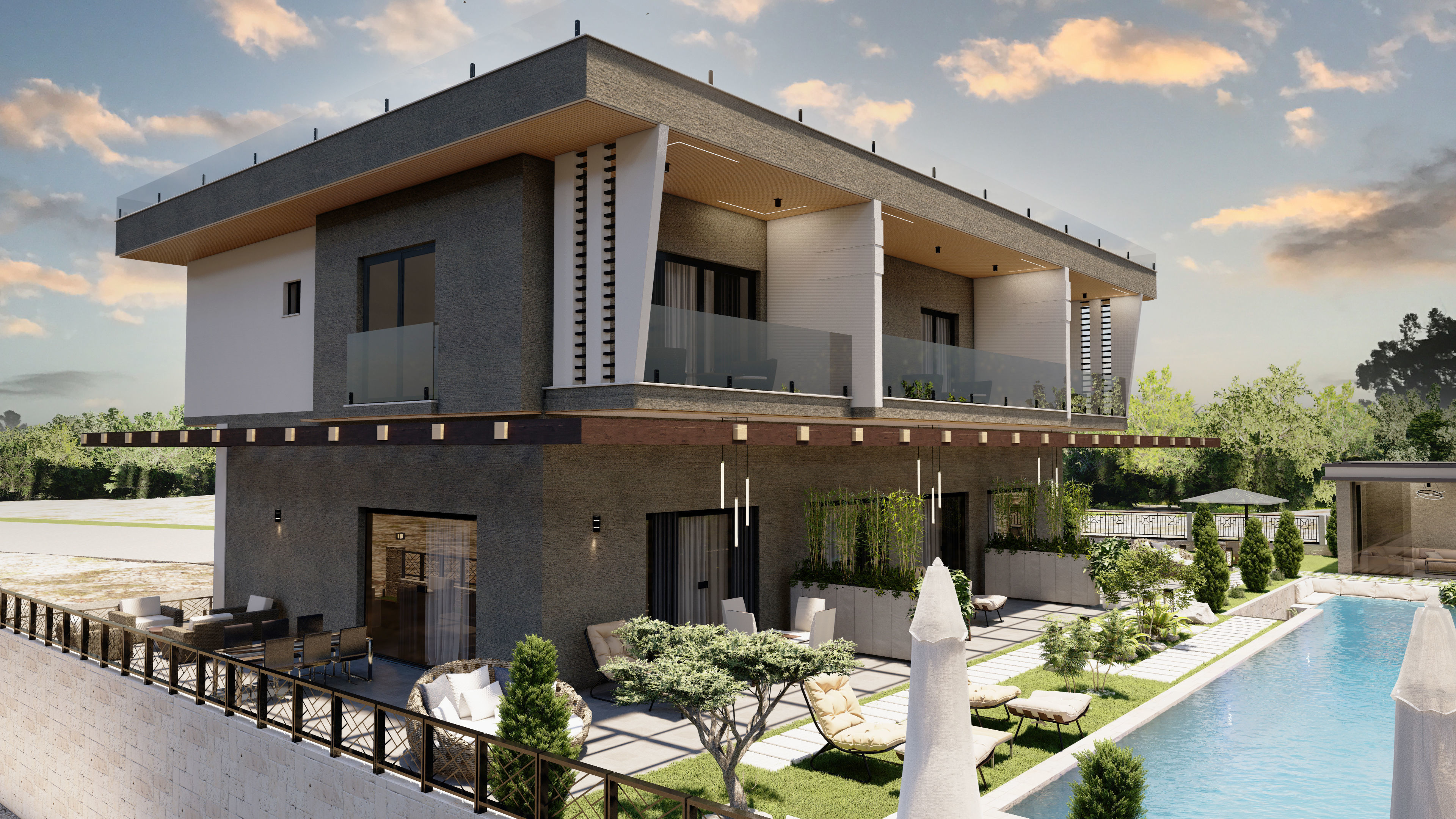 modern villa sketchup model code 58 3D model | CGTrader