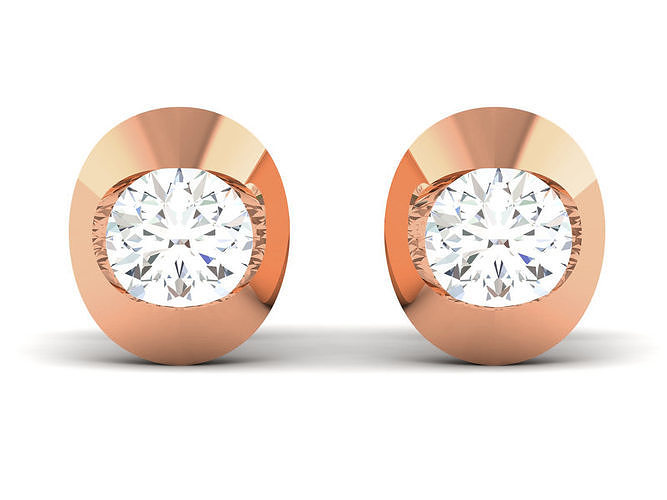 Women solitaire studs earrings 3dm render details 3D model 3D printable | CGTrader