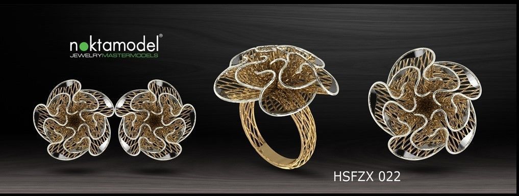 60 Half sets of Floral turkish model for ring 3D Model Collection 3D ...
