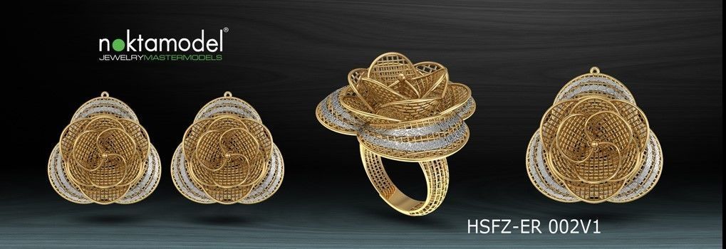 60 Half sets of Floral turkish model for ring 3D Model Collection 3D ...