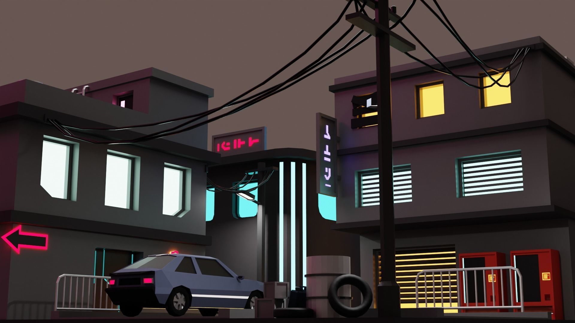 3D model Cyberpunk Buildings VR / AR / low-poly | CGTrader
