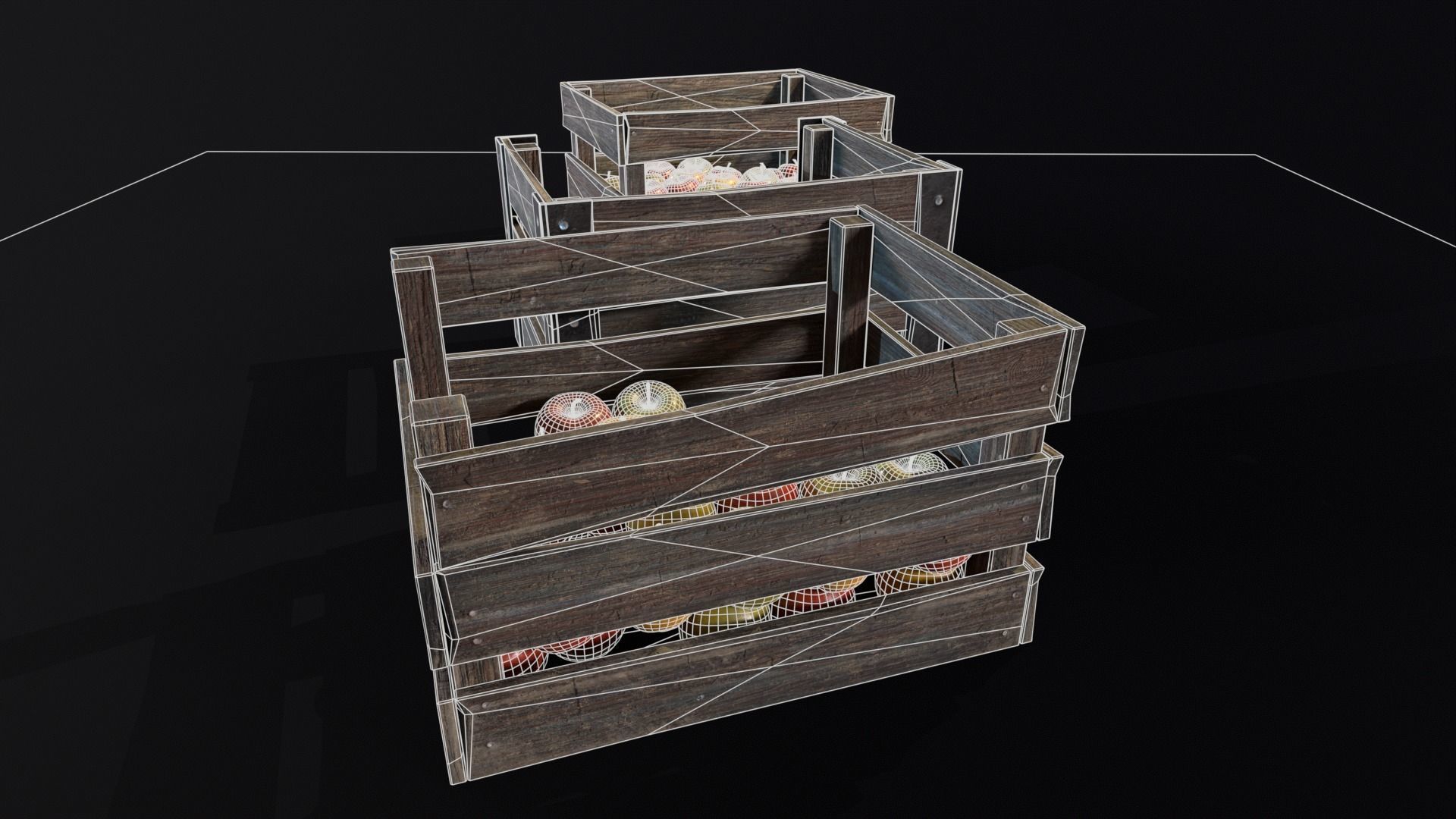 3D model Old Used Medieval Apple Crates VR / AR / low-poly | CGTrader