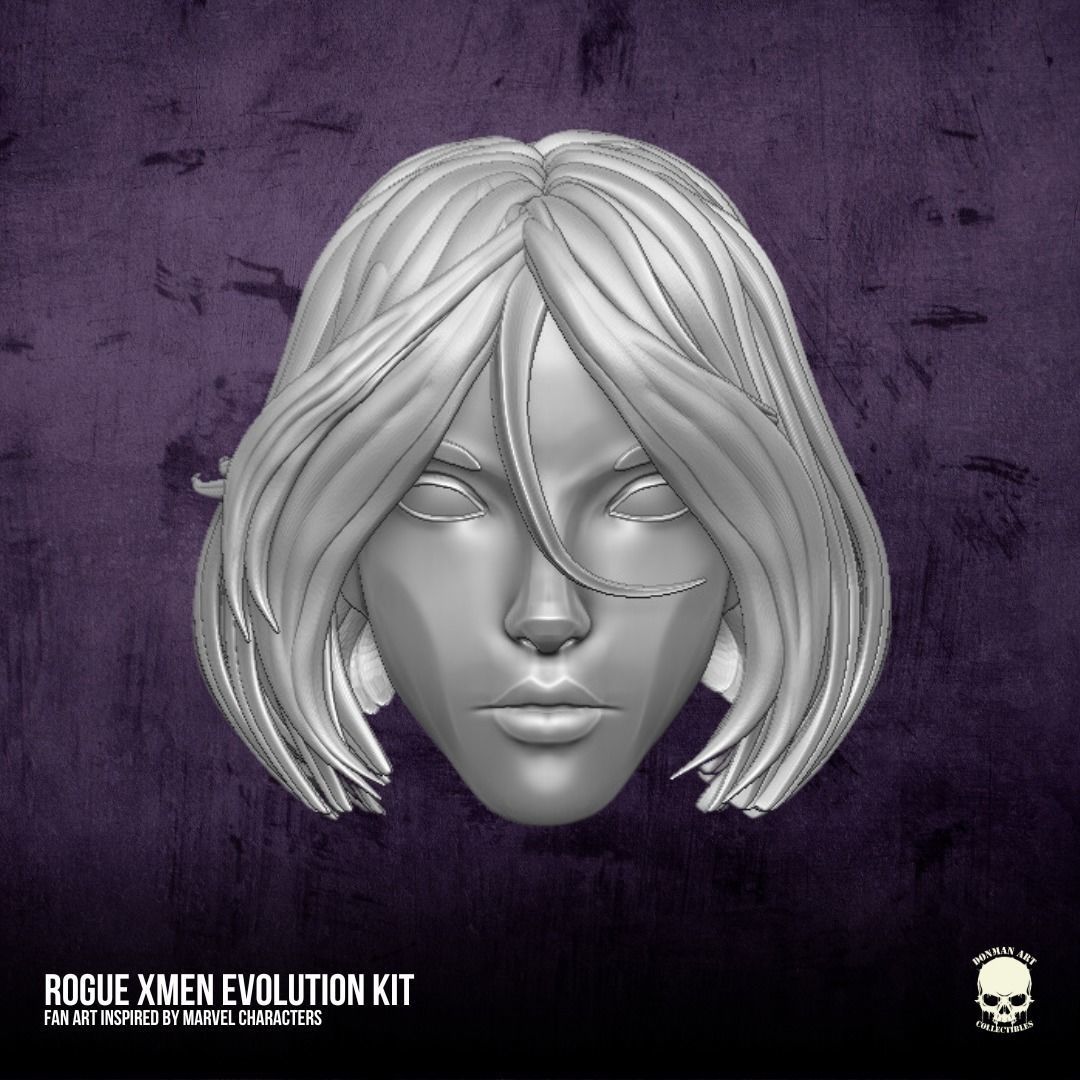 Rogue Xmen Evolution Fan Art Head 3D printable File 3D model 3D ...