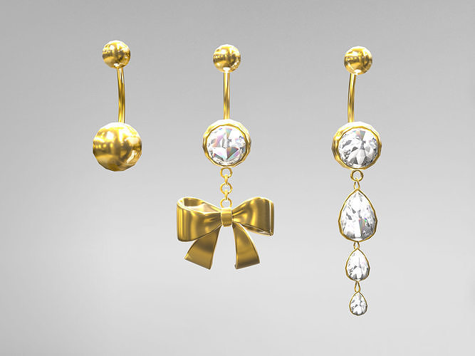 3D model Belly Button Rings VR / AR / low-poly | CGTrader