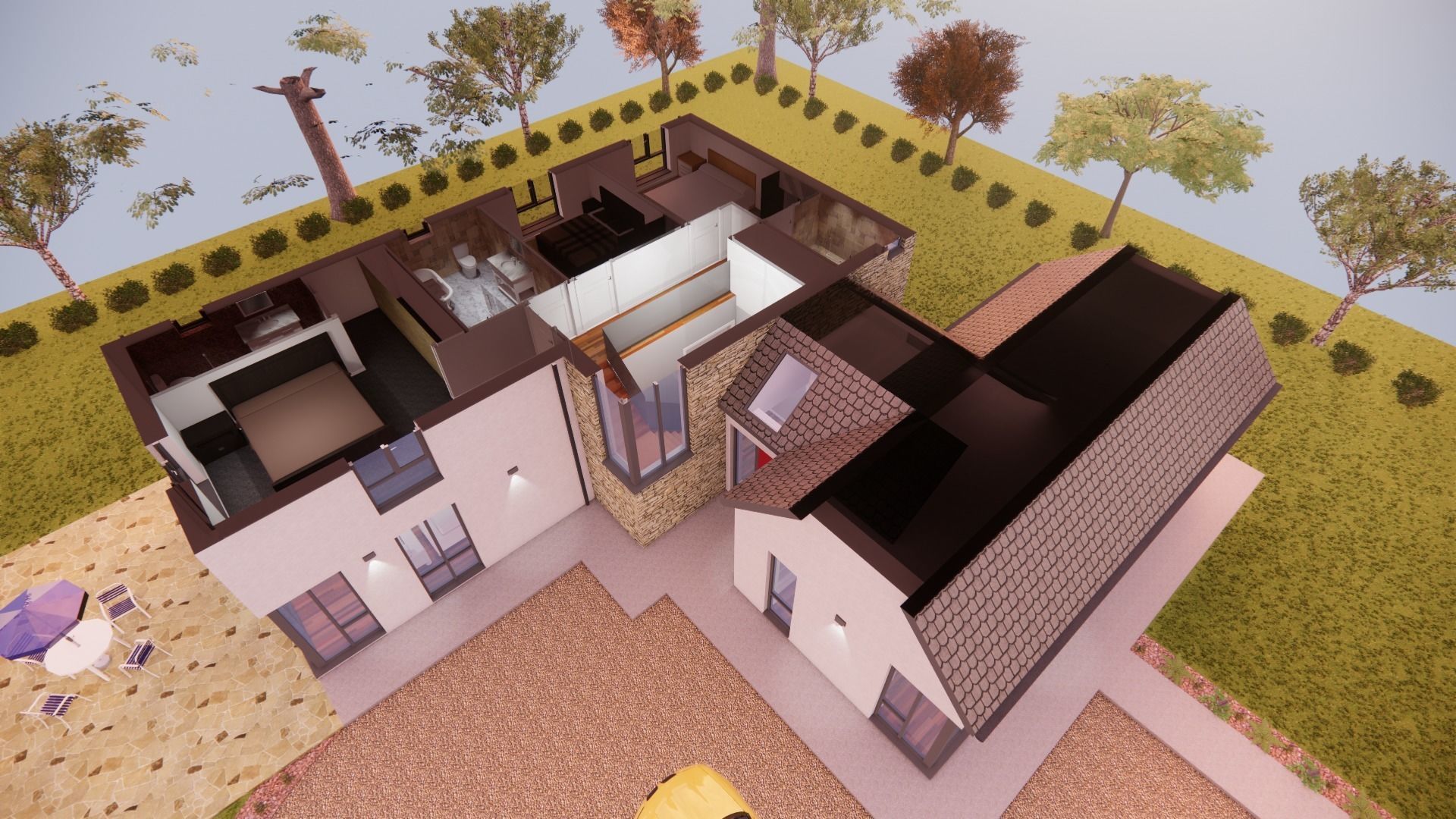 House and garden model 3D model | CGTrader