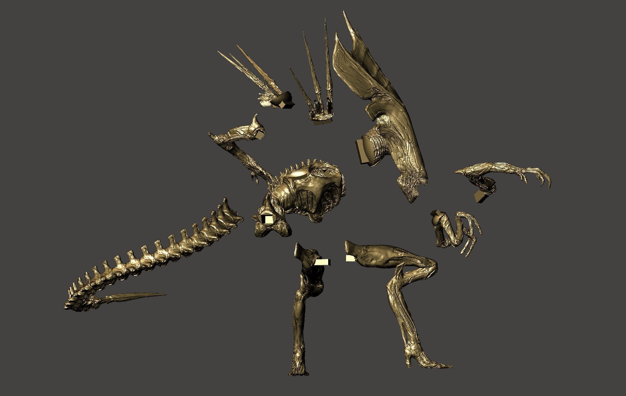 ALIENS ALIEN QUEEN XENOMORPH - ICONIC STOWAWAY EXTREME DETAIL 3D model ...