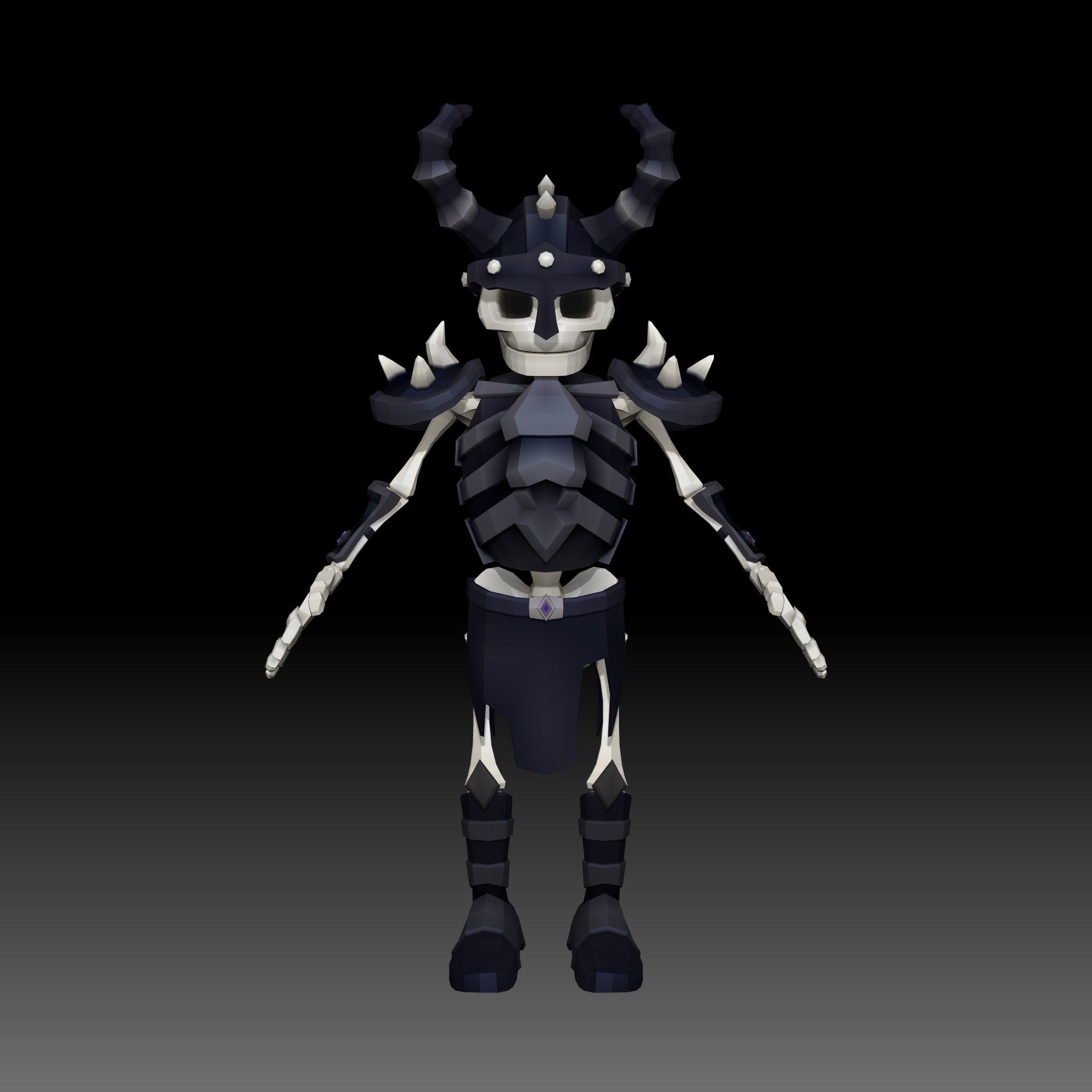 3D model Cartoon Skeleton Commander - Mobile Game Ready VR / AR / low ...