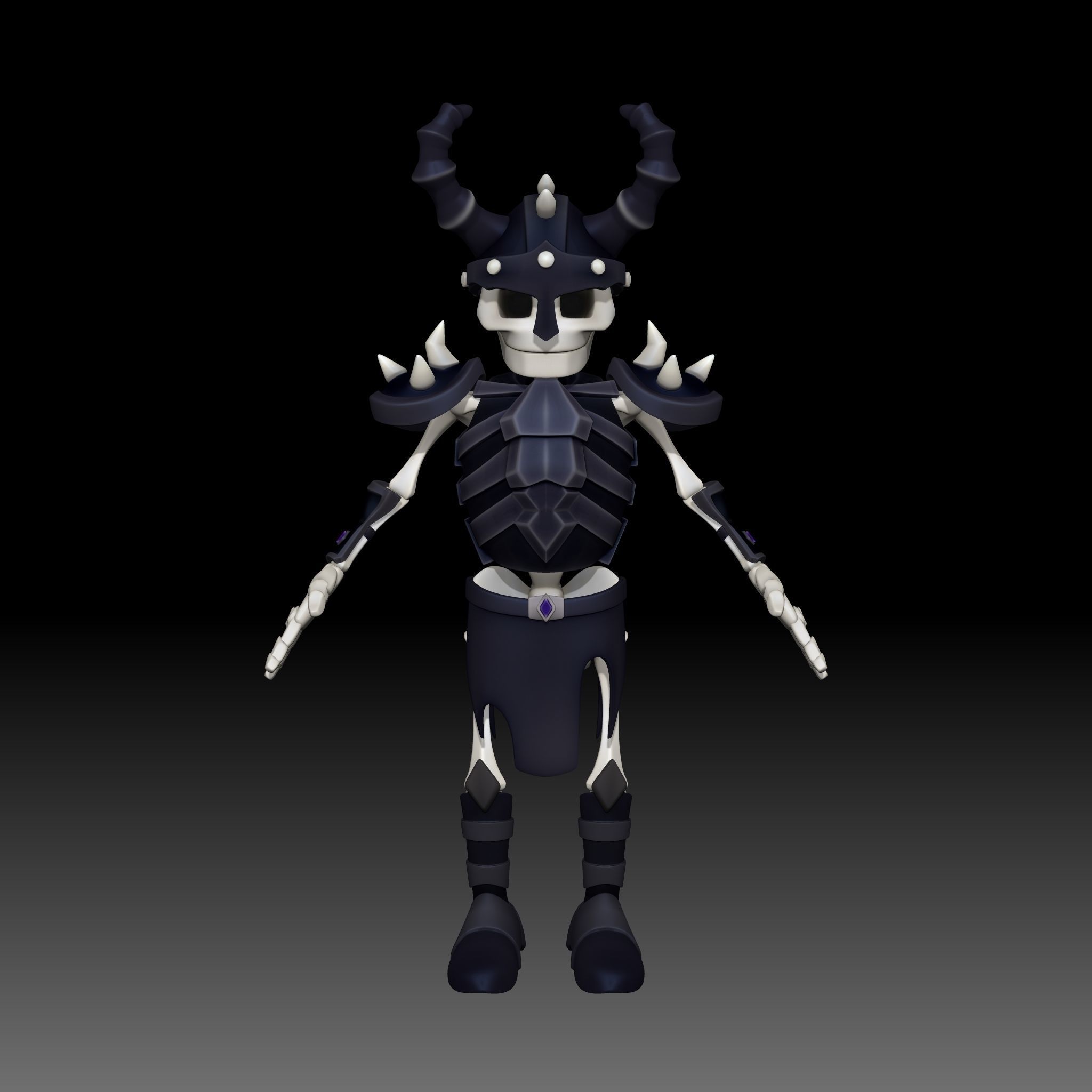 3D model Cartoon Skeleton Commander - Mobile Game Ready VR / AR / low ...