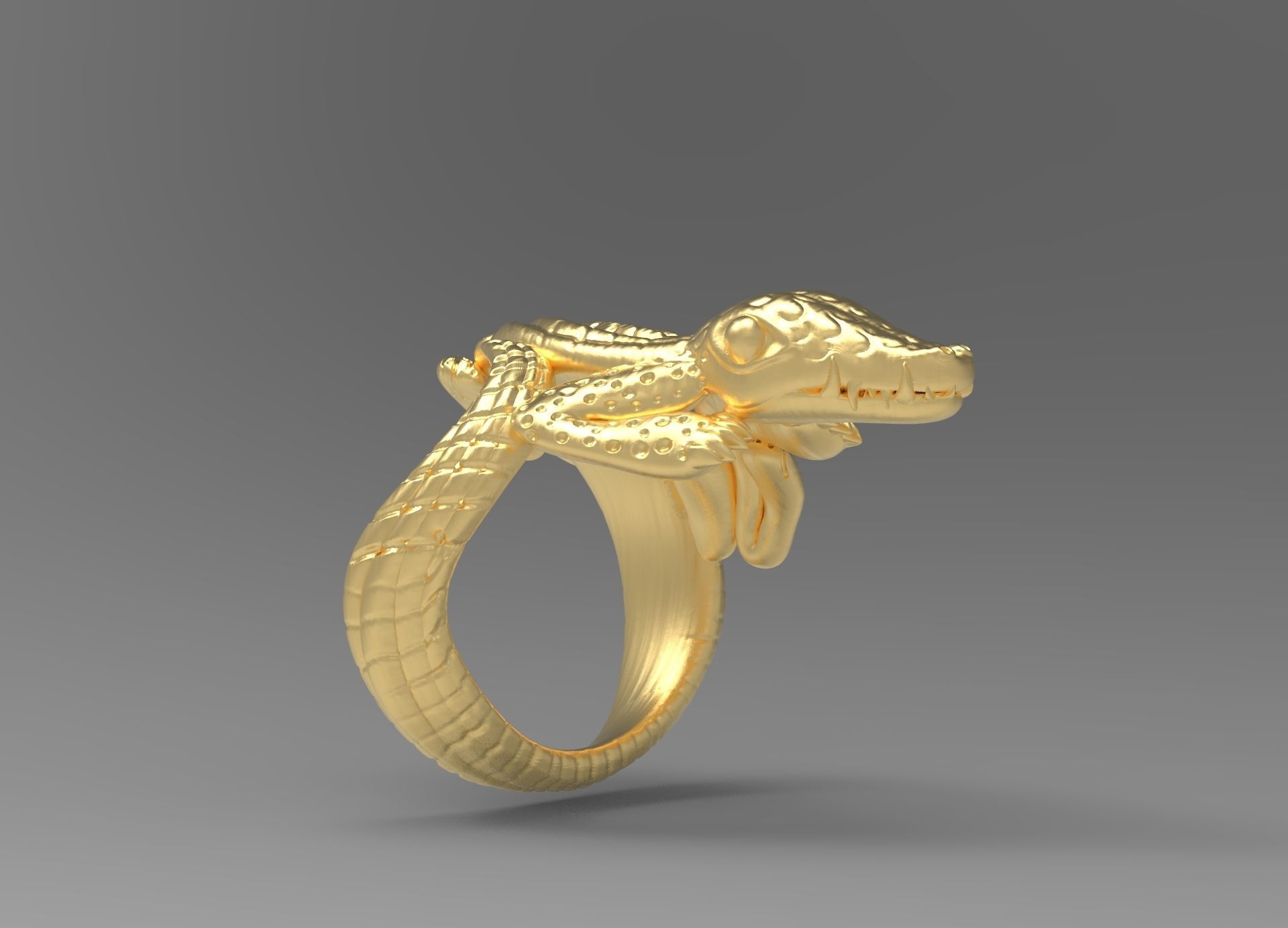 CROCODILE ALLIGATOR RING lightweight 3D model 3D printable | CGTrader