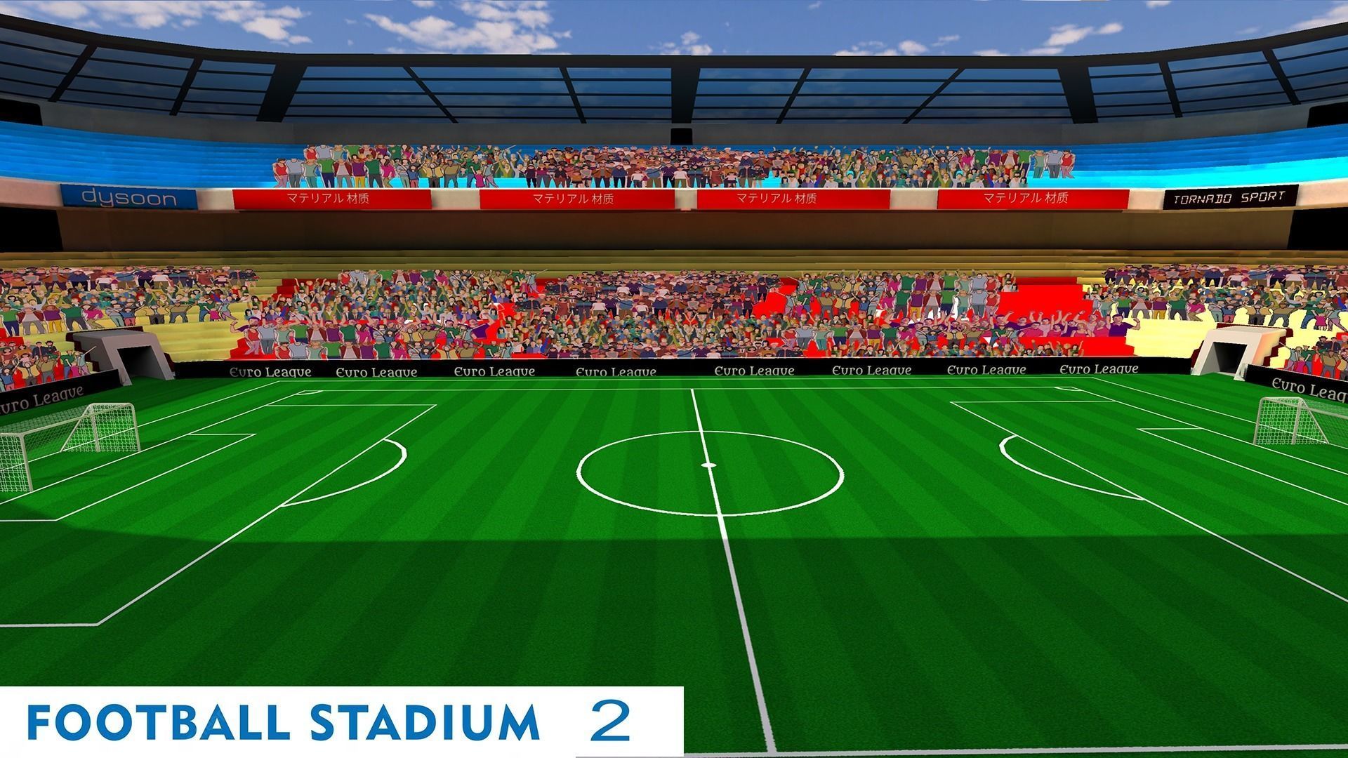 3D model AR VR Game Low Poly Football Stadium Low-poly 3D model VR / AR ...
