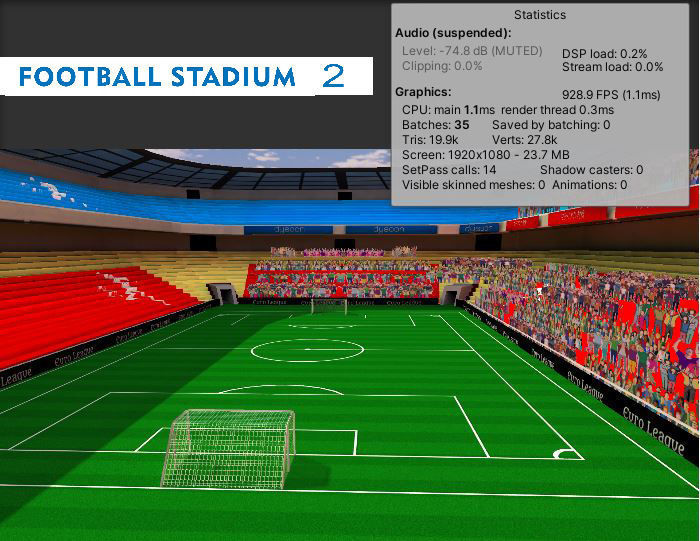3D model AR VR Game Low Poly Football Stadium Low-poly 3D model VR / AR ...