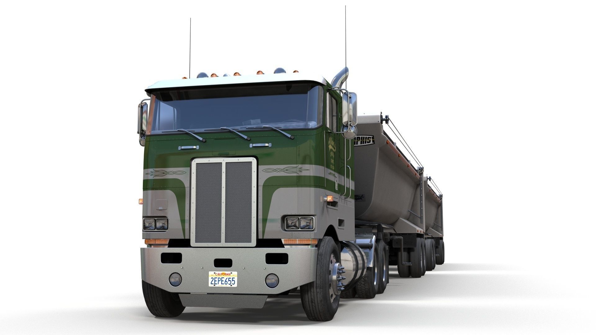 3D model Peterbilt 362 dump trailer VR / AR / low-poly | CGTrader