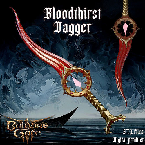 Bloodthirst Dagger Baldurs Gate 3 3D model 3D printable | CGTrader