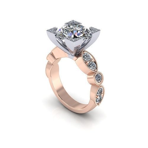 Parad Diamond Wedding Ring 3D model 3D printable | CGTrader