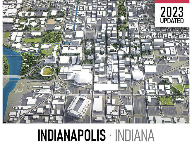 3D model Indianapolis - 3D City VR / AR / low-poly | CGTrader