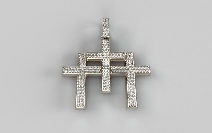 Triple Cross Pendant 3D model 3D printable | CGTrader