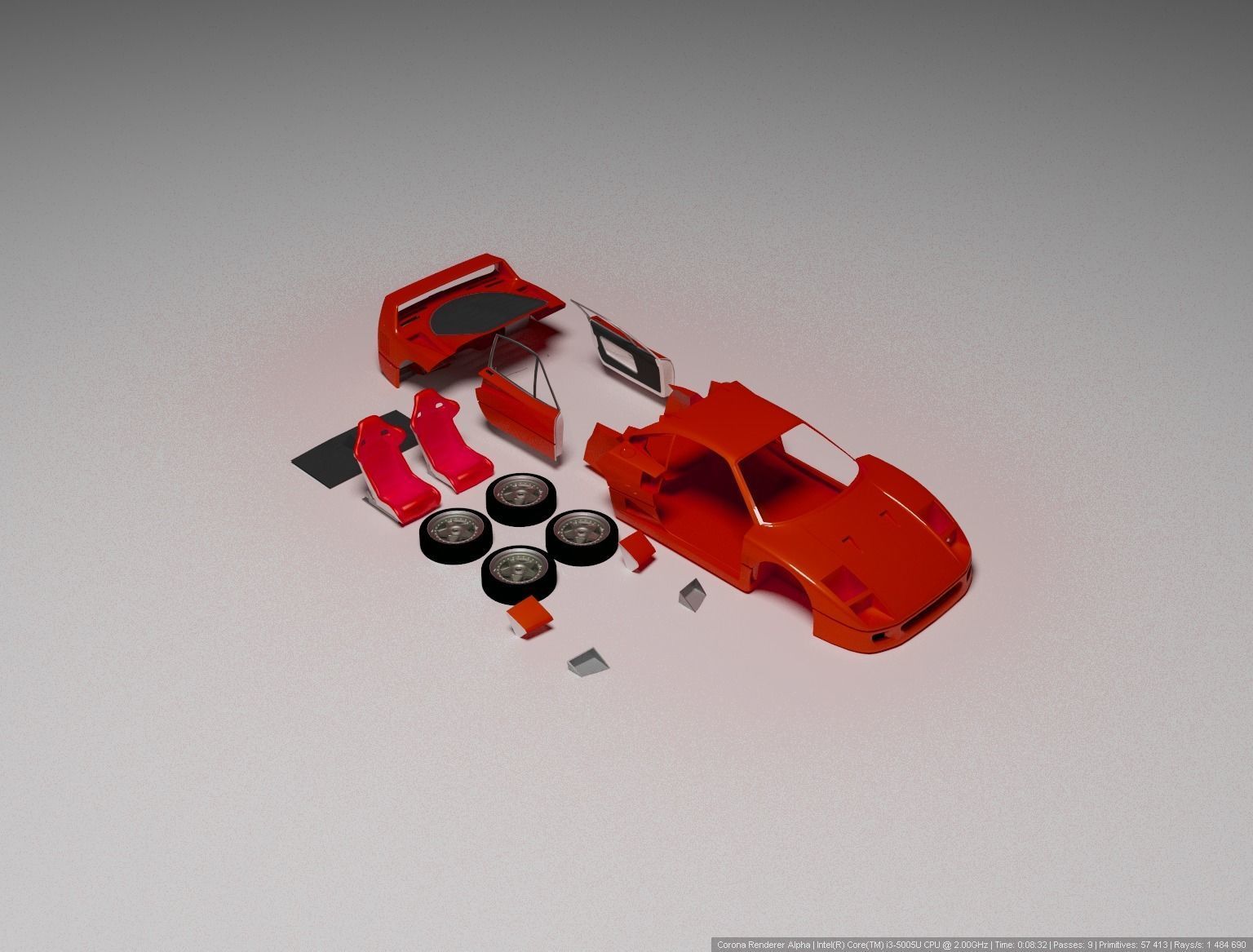 Ferrari F40 3D model 3D printable | CGTrader